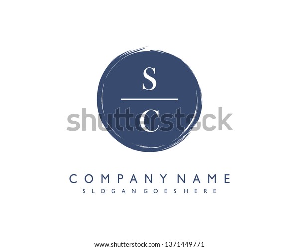 Initials Letter Sc Handwriting Logo Vector Stock Vector (Royalty Free ...
