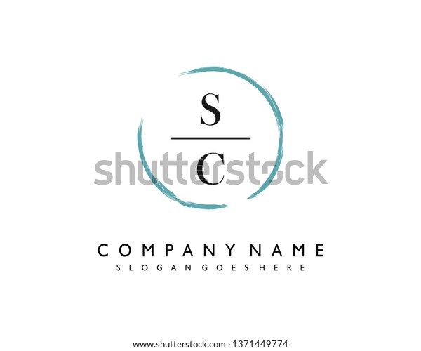 Initials Letter Sc Handwriting Logo Vector Stock Vector (Royalty Free ...
