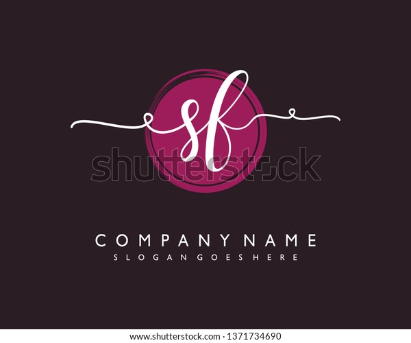 Initials Letter Sf Handwriting Logo Vector Stock Vector (Royalty Free ...