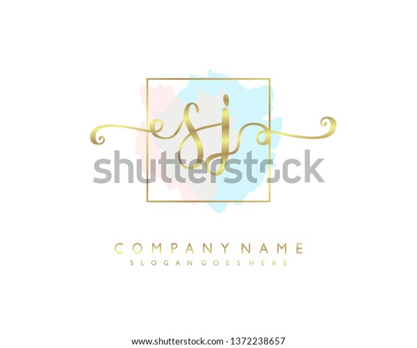 Initials Letter Sj Handwriting Logo Vector Stock Vector (Royalty Free ...