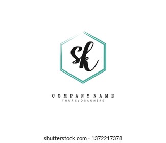 Initials Letter Sk Handwriting Logo Vector Stock Vector (Royalty Free ...