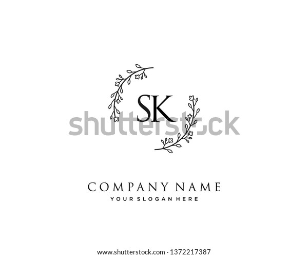 Initials Letter Sk Handwriting Logo Vector Stock Vector (Royalty Free ...