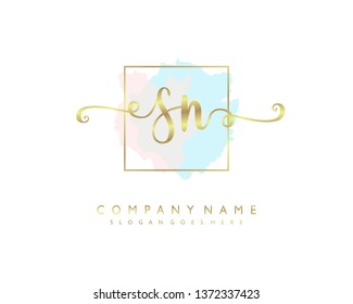 Initials Letter Sn Handwriting Logo Vector Stock Vector (Royalty Free ...