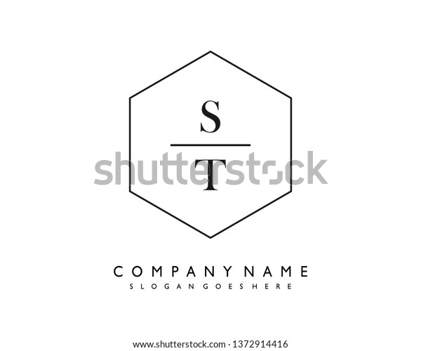 Initials Letter St Handwriting Logo Vector Stock Vector (Royalty Free ...