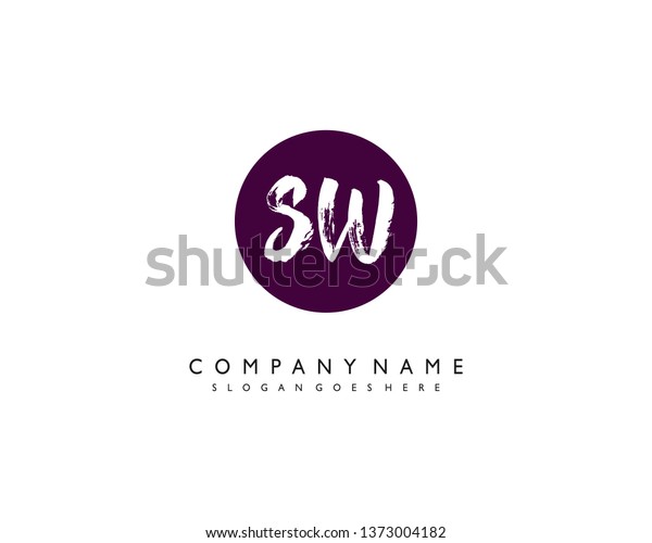 Initials Letter Sw Handwriting Logo Vector Stock Vector (Royalty Free ...