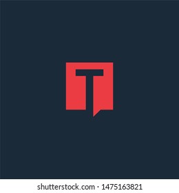 Initials Letter T Red Logo Design Stock Vector (Royalty Free ...