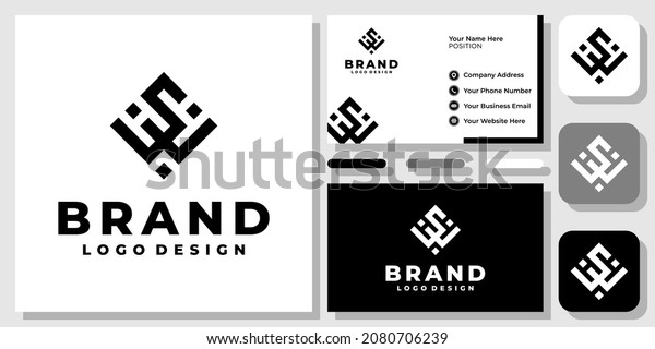 Initials Letters Sw Ws Geometric Square Stock Vector (Royalty Free ...
