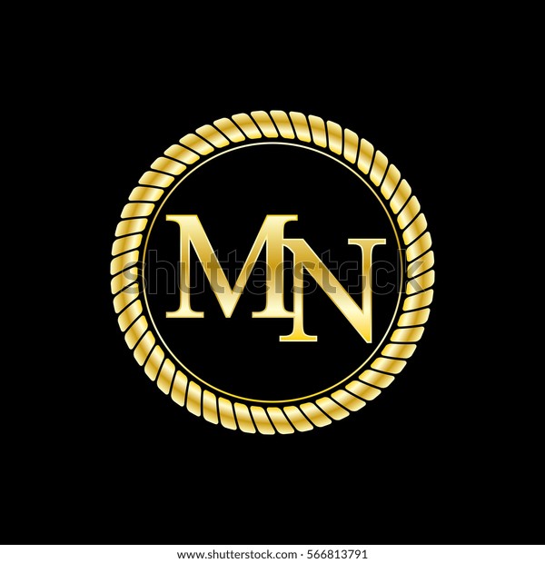 Initials Mn Logo Luxurious Golden Letters Stock Vector (Royalty Free ...