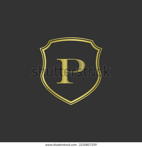 Initials P Elegant Gold Logo Stock Vector (Royalty Free) 2210857259 ...