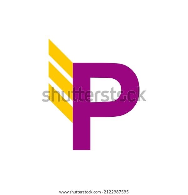 Initials P Logo Icon Brightly Colored Stock Vector (Royalty Free ...