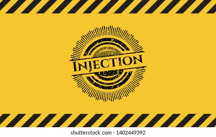 Injection Black Grunge Emblem Inside Yellow Stock Vector (Royalty Free ...