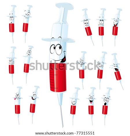Injection Cartoon Many Expressions Stock Vector (Royalty Free) 77315551 ...