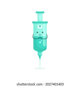 Injection Character Illustration Logo Design Medicine Stock Vector ...