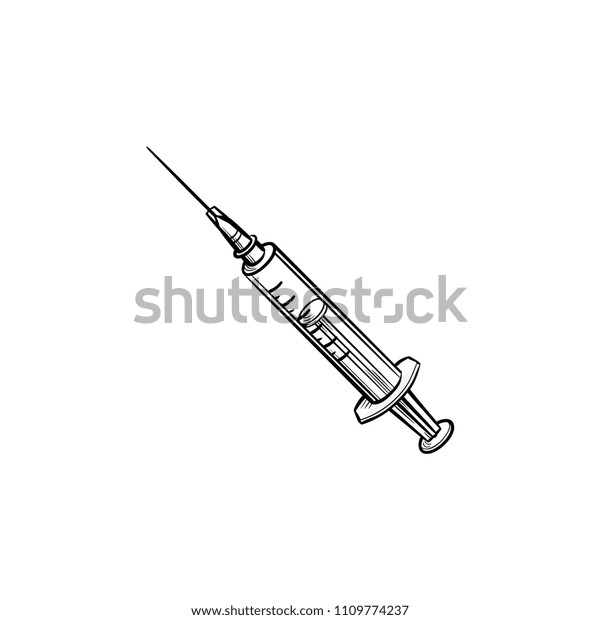 Injection Hand Drawn Outline Doodle Icon Stock Vector (Royalty Free ...
