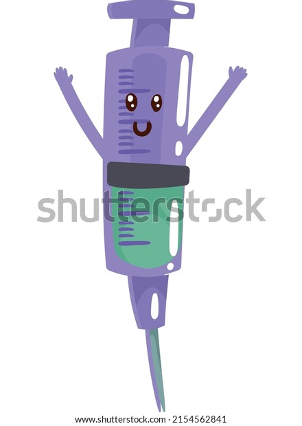 Injection Syringe Kawaii Comic Character Stock Vector (Royalty Free ...