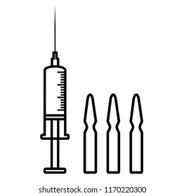 Injection Vector Flat Outline Icon Illustration Stock Vector (Royalty ...