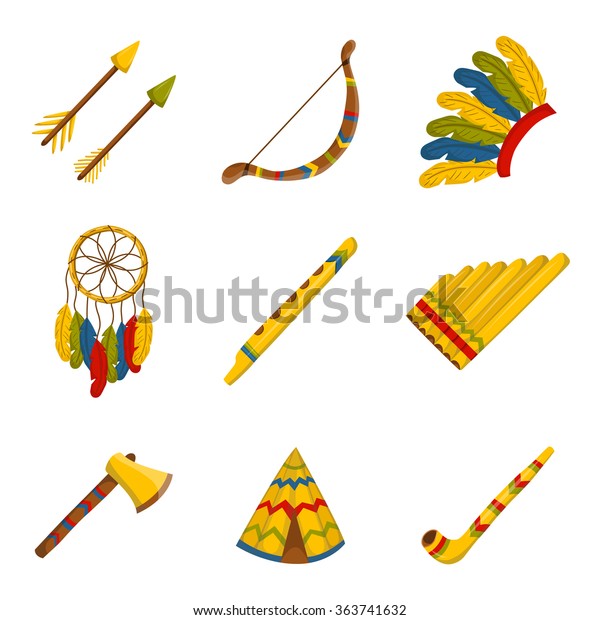 Injun Cartoon Icons Stock Vector (Royalty Free) 363741632 | Shutterstock