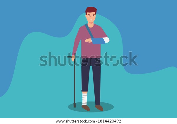 Injured Vector Concept Injured Man Broken 库存矢量图（免版税）1814420492 ...
