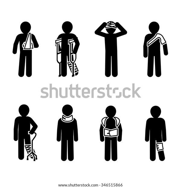 Injury Icons Set Stock Vector (Royalty Free) 346515866 | Shutterstock