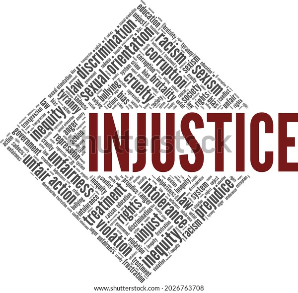 Injustice Vector Illustration Word Cloud Isolated Stock Vector (Royalty ...