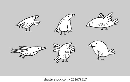 Ink Birds Set Vector Stock Vector (Royalty Free) 261679517 | Shutterstock