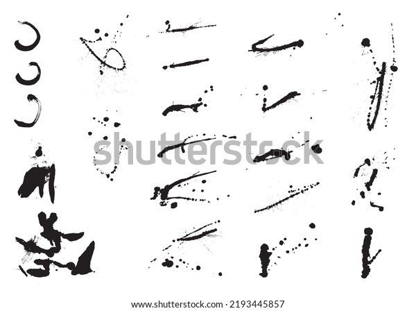 Ink Brush Line Material Illustration Set Stock Vector (Royalty Free ...