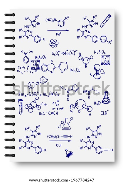Ink Chemistry Formulas On White Notebook Stock Vector (Royalty Free ...