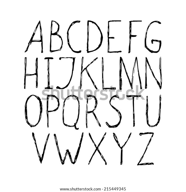 Ink Hand Drawn Alphabet Set Sketch Stock Vector (Royalty Free ...