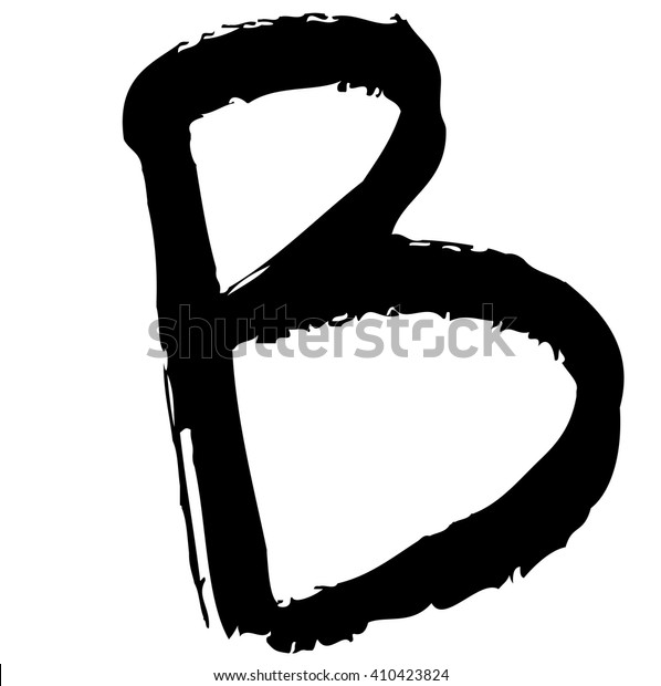 Ink Hand Drawn Letter B Black Stock Vector (Royalty Free) 410423824 ...