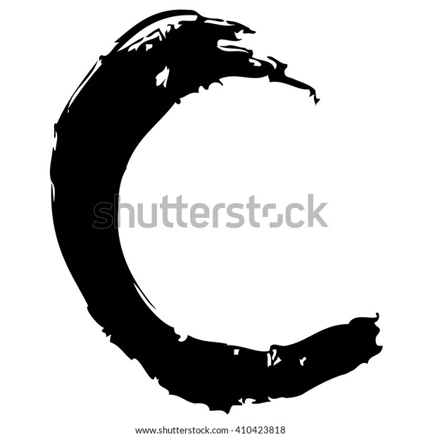 Ink Hand Drawn Letter C Black Stock Vector (Royalty Free) 410423818