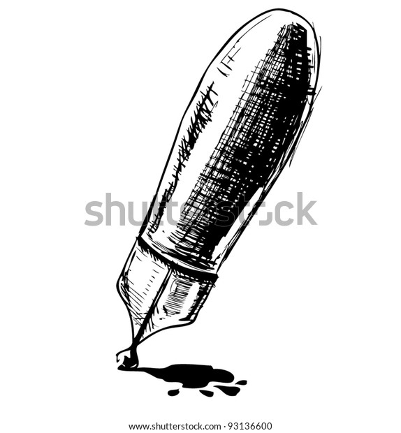 Ink Pen Cartoon Sketch Vector Illustration Stock Vector (Royalty Free ...