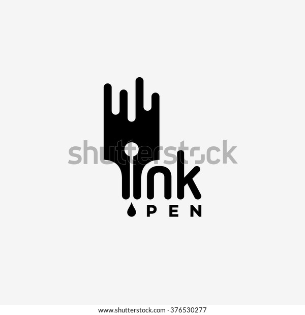 Ink Pen Logo Template Design Vector Stock Vector (Royalty Free) 376530277