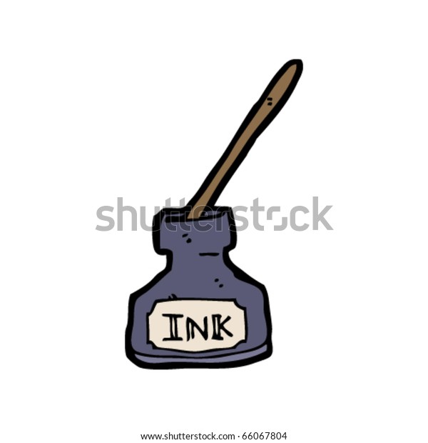 Ink Pot Pen Cartoon Stock Vector (Royalty Free) 66067804