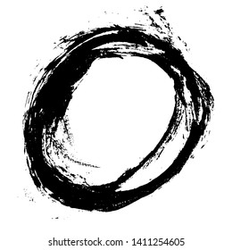 Ink Vector Brush Stroke Round Frame Stock Vector (Royalty Free ...