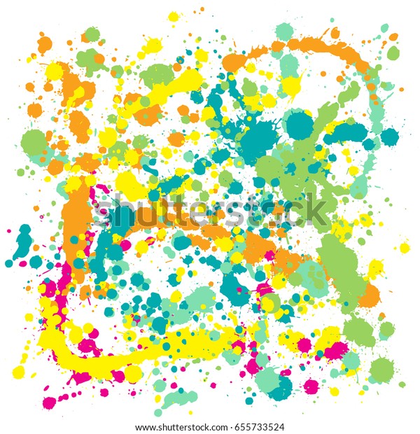 Ink Vector Splats Green Yellow Orange Stock Vector (Royalty Free ...