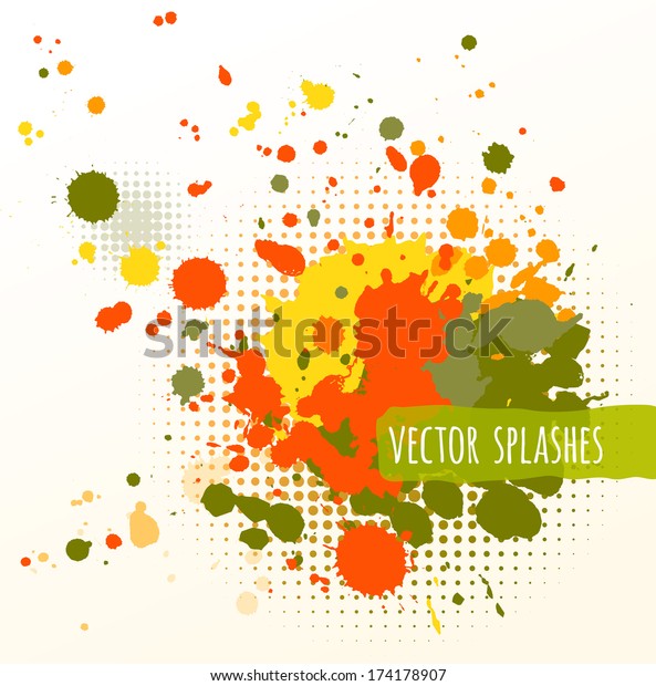 Inky Colorful Splashes Isolated Stock Vector (Royalty Free) 174178907 ...