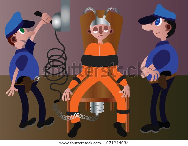 Inmate On Death Row Being Executed Stock Vector (Royalty Free) 1071944036