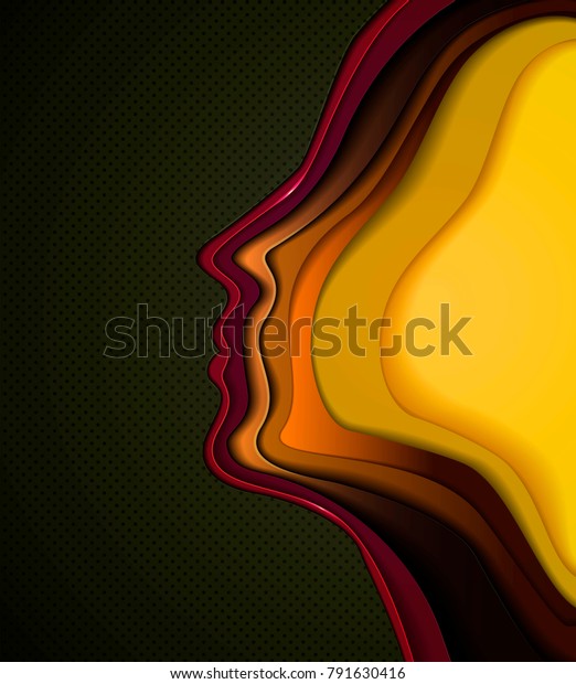 Inner Emotional Concept Colored Human Profile Stock Vector (Royalty ...