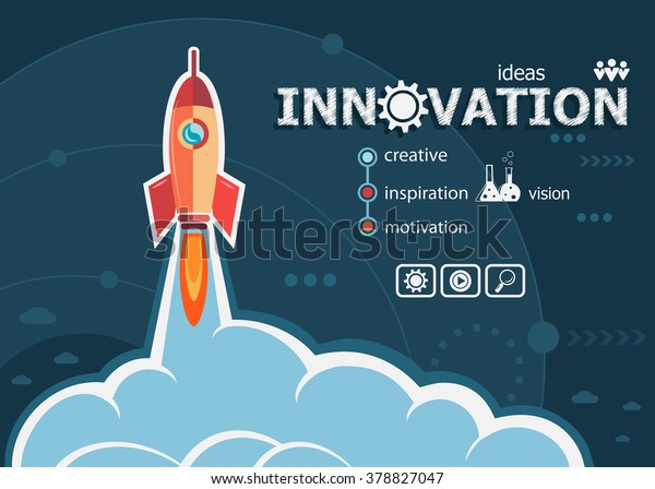 Innovation Design Concept Background Rocket Innovation 库存矢量图（免版税 ...