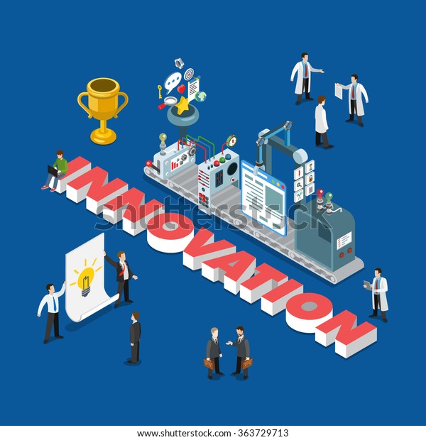 Innovation Flat 3d Isometric Style Idea Stock Vector (Royalty Free ...