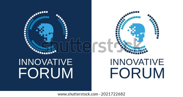 Innovation Forum Logo Digital Human Head Stock Vector (Royalty Free ...