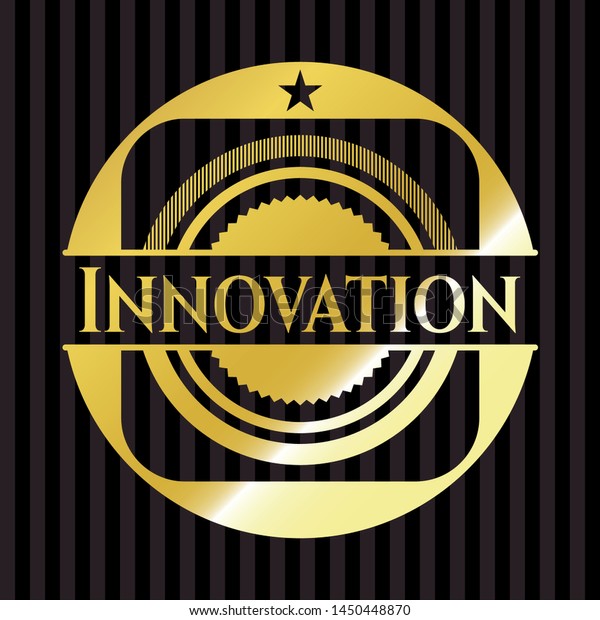 Innovation Gold Badge Emblem Vector Illustration: เวกเตอร์สต็อก (ปลอด ...