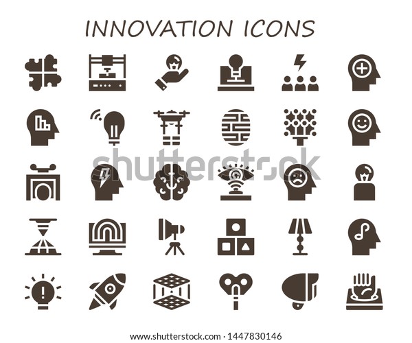 Innovation Icon Set 30 Filled Innovation Stock Vector (Royalty Free ...