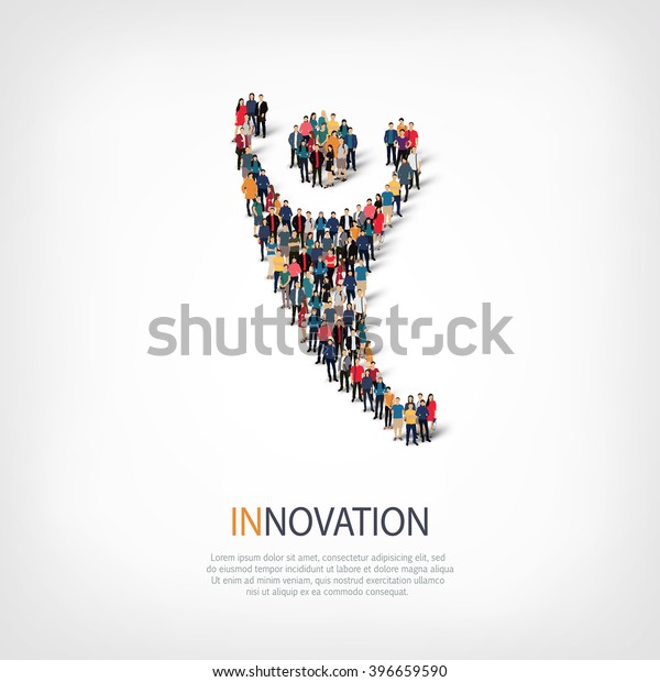 Innovation People Crowd Stock Vector (Royalty Free) 396659590 ...