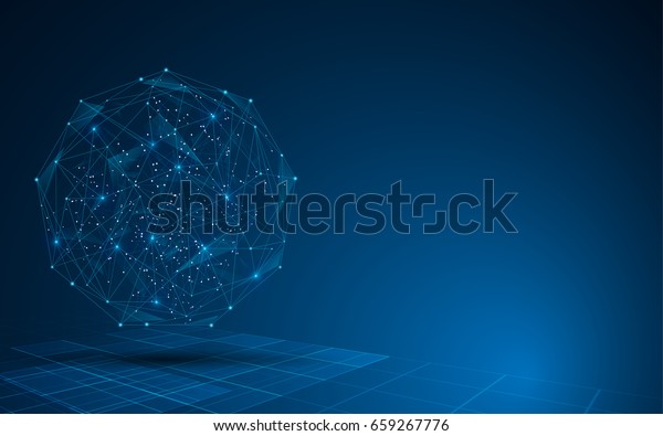 Innovation Tech Polygonal Networking Connection Complex Stock Vector ...