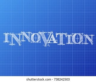 Innovation Text Hand Drawn On Blueprint Stock Vector (Royalty Free ...