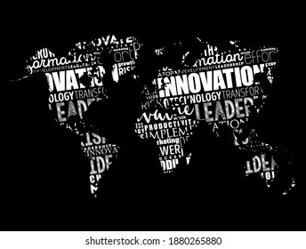 Innovation Word Cloud Shape World Map Stock Vector (Royalty Free ...