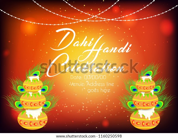 Innovative Abstract Poster Dahi Handi Celebration Stock Vector (Royalty ...