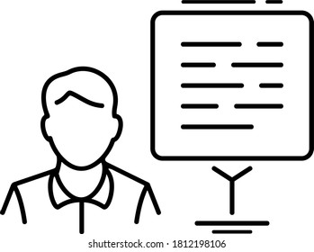 Inperson Learning Vector Outline Icon Stock Vector (Royalty Free ...