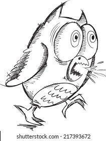 Insane Crazy Drawing Sketch Owl Vector Stock Vector (Royalty Free ...
